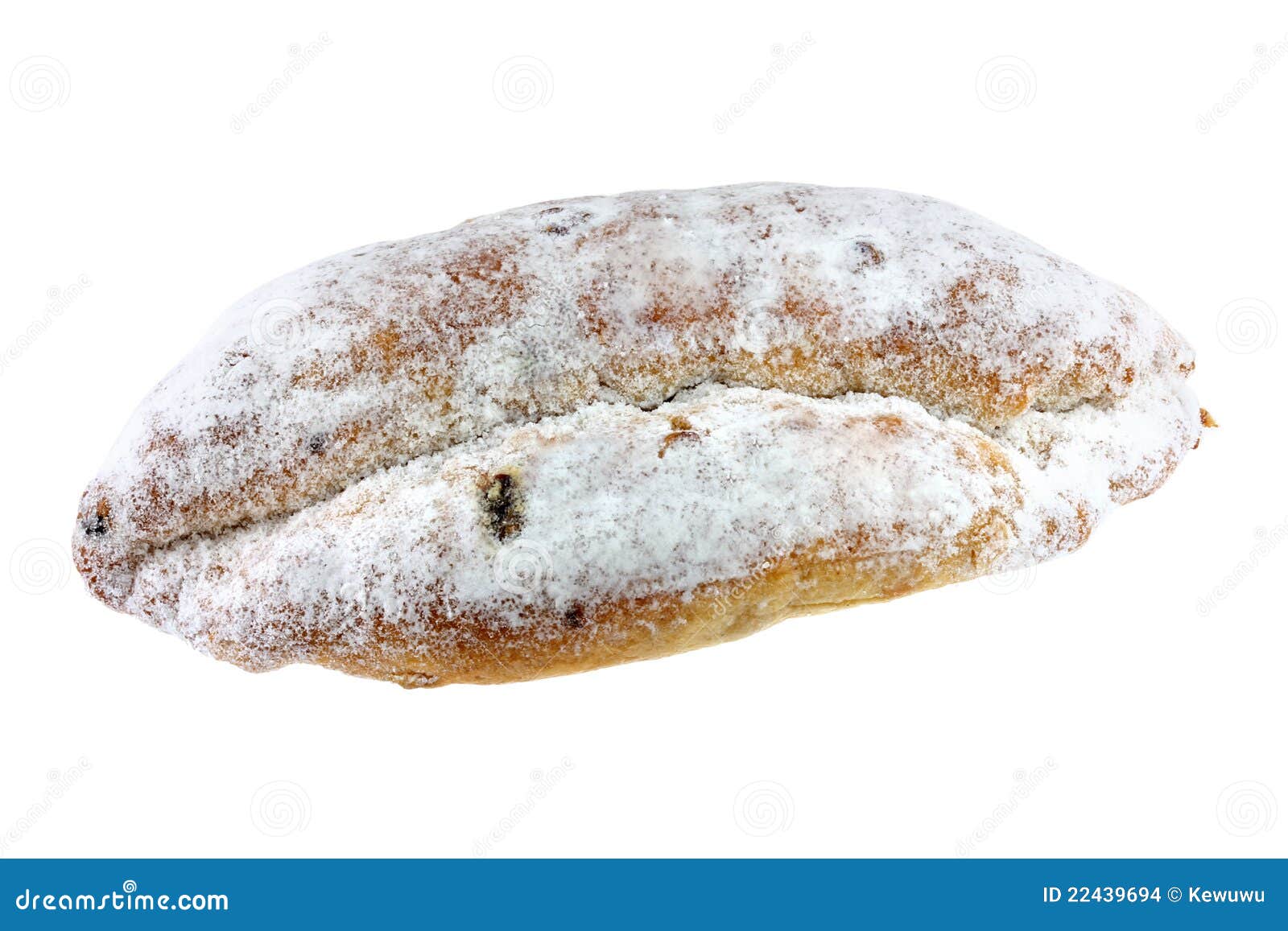 Homemade Christmas Stollen Cake Isolated on White Stock Photo - Image ...