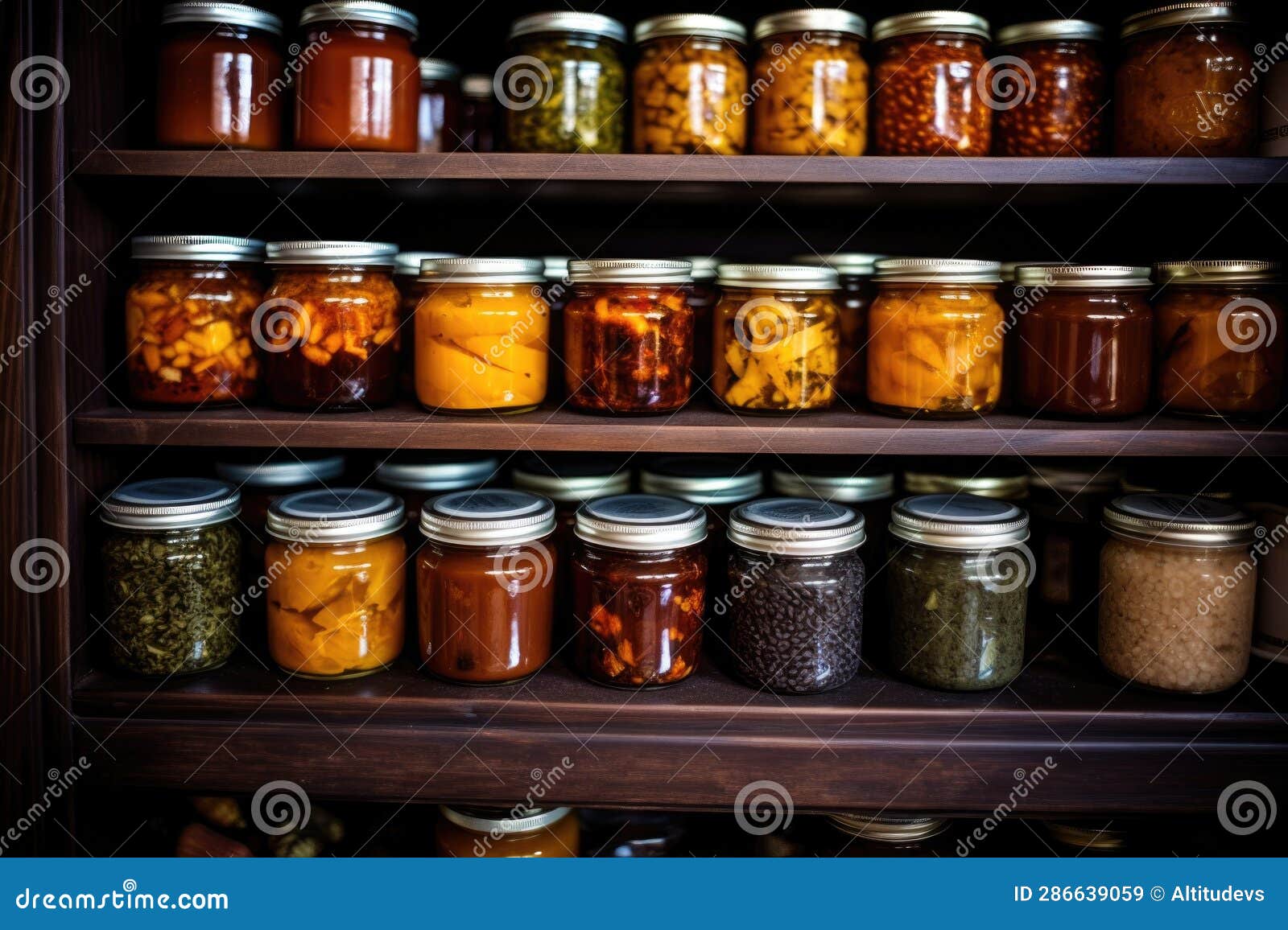 Homemade Chutney Collection in a Pantry Stock Illustration ...
