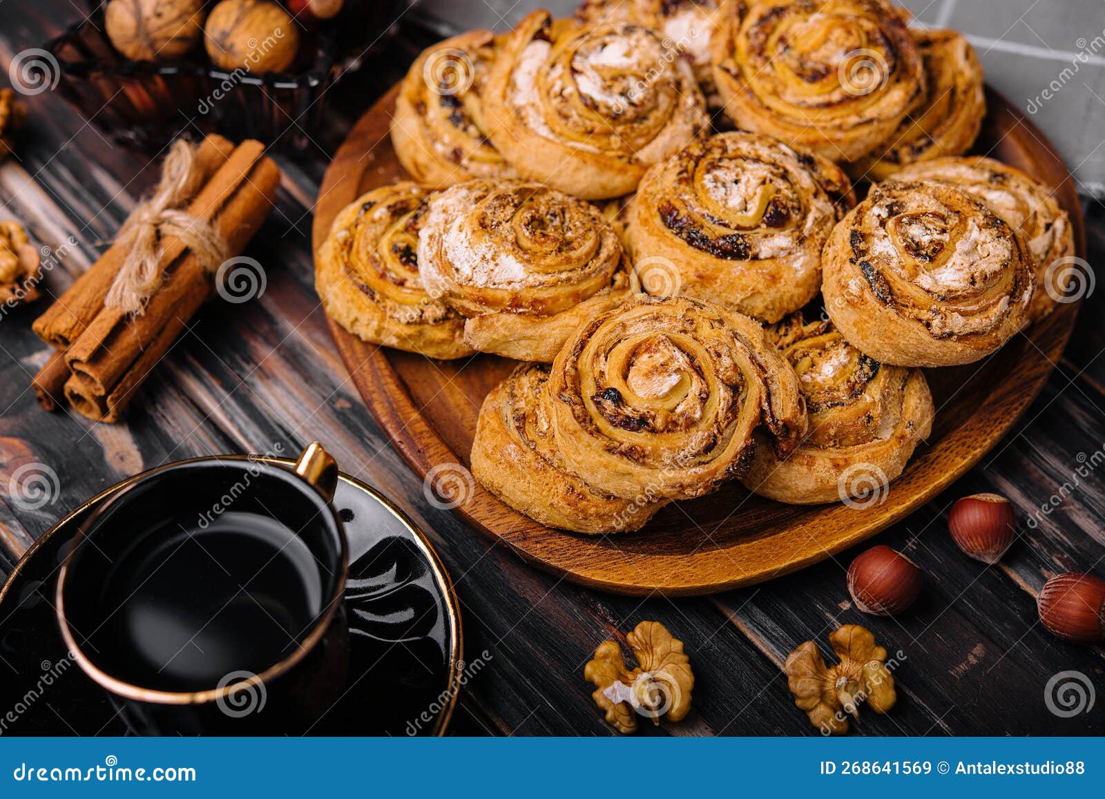 Homemade Cinnamon Rolls on the Table Stock Image - Image of breakfast ...