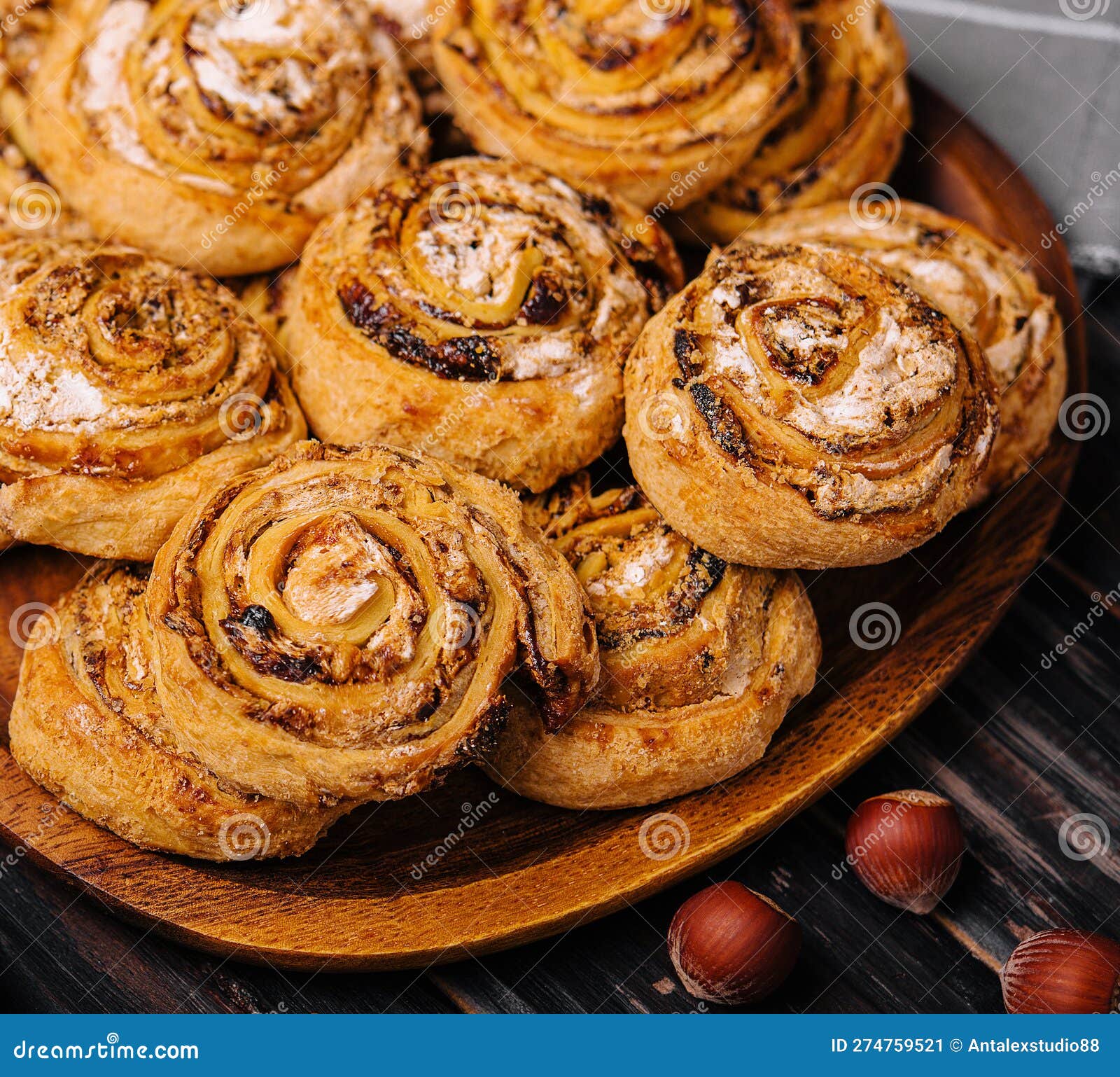 Homemade Cinnamon Rolls on the Table Stock Image - Image of baking ...