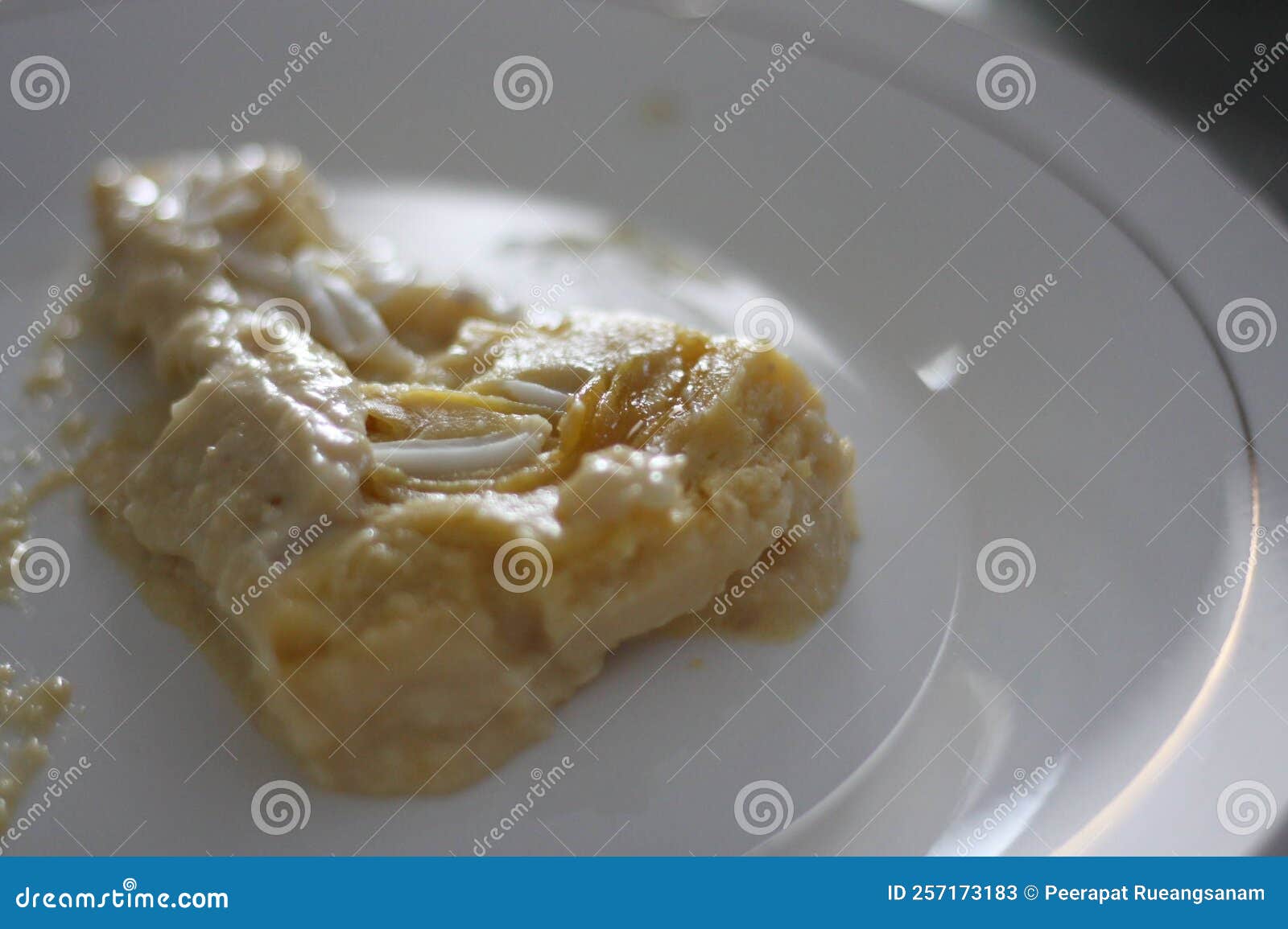 Homemade Coconut Cake Mixed with Jackfruit Sliced in the White Ceramic ...
