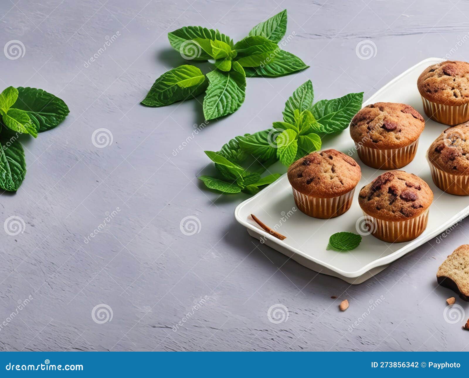 Homemade Coconut Muffins with Mint Hint. Stock Illustration ...