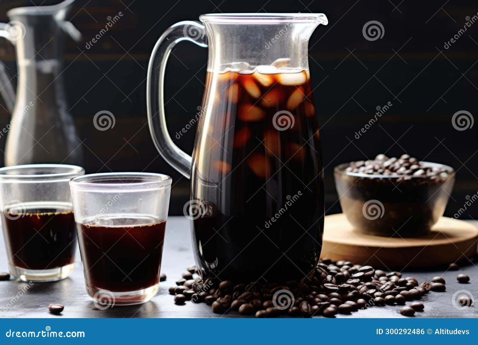 Homemade Cold Brew Coffee in a Pitcher Stock Photo - Image of glass ...