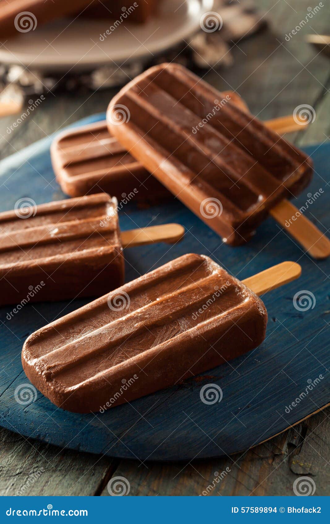 Homemade Cold Chocolate Fudge Popsicles Stock Photo - Image of ...