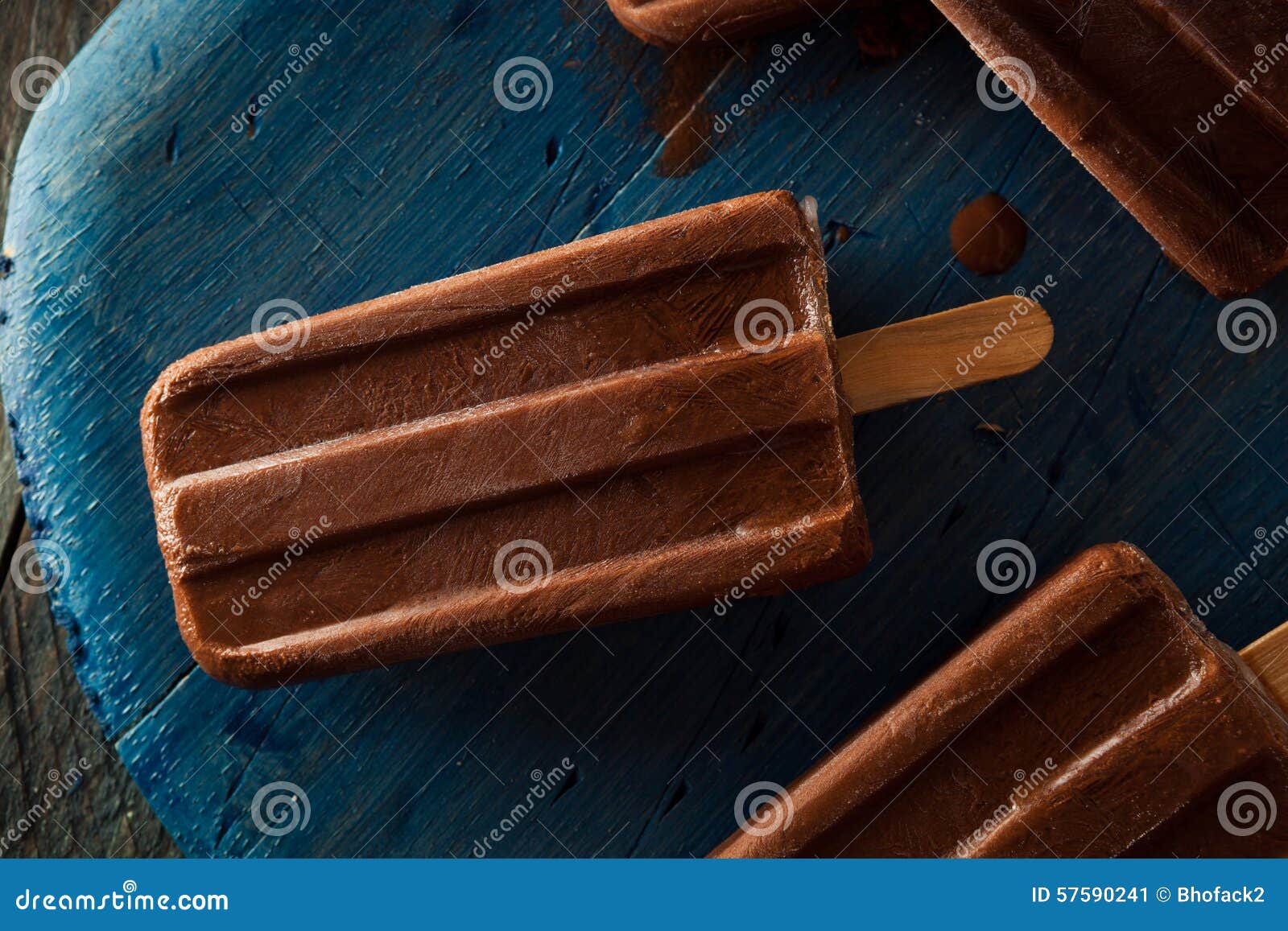 Homemade Cold Chocolate Fudge Popsicles Stock Image - Image of ...