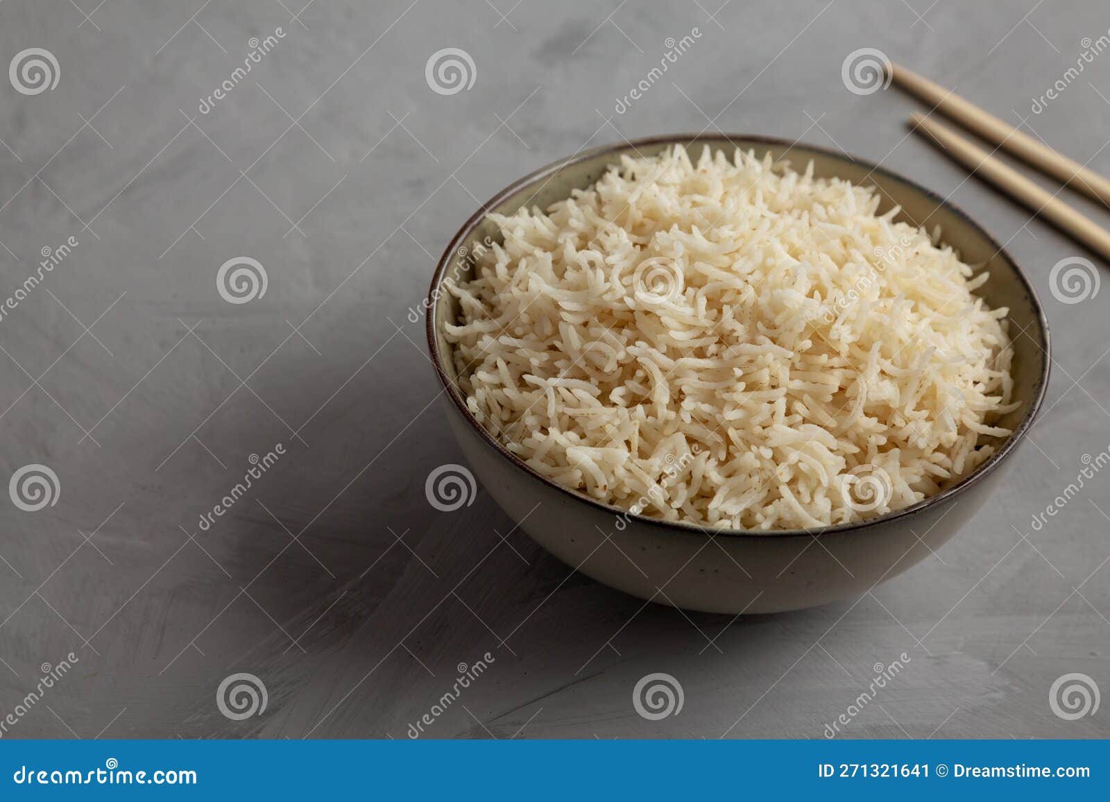 Homemade Cooked Basmati Rice in a Bowl, Side View. Copy Space Stock ...