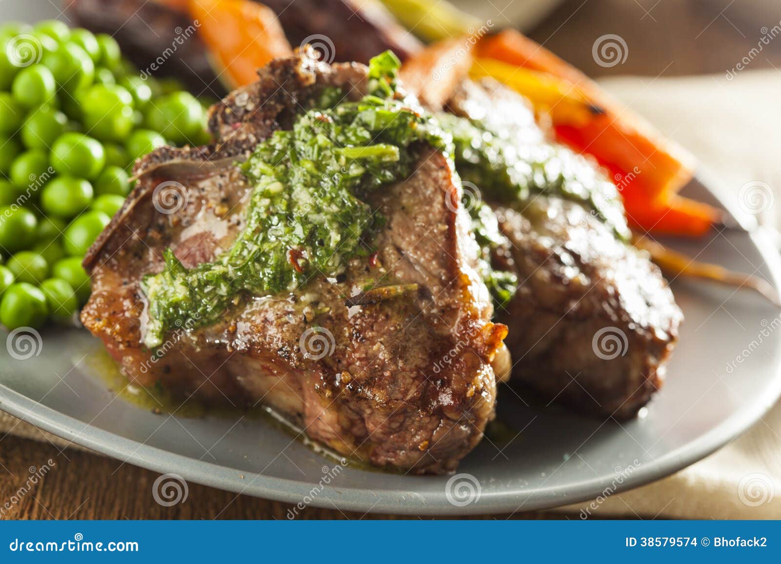 Homemade Cooked Lamb Chops stock photo. Image of meal - 38579574