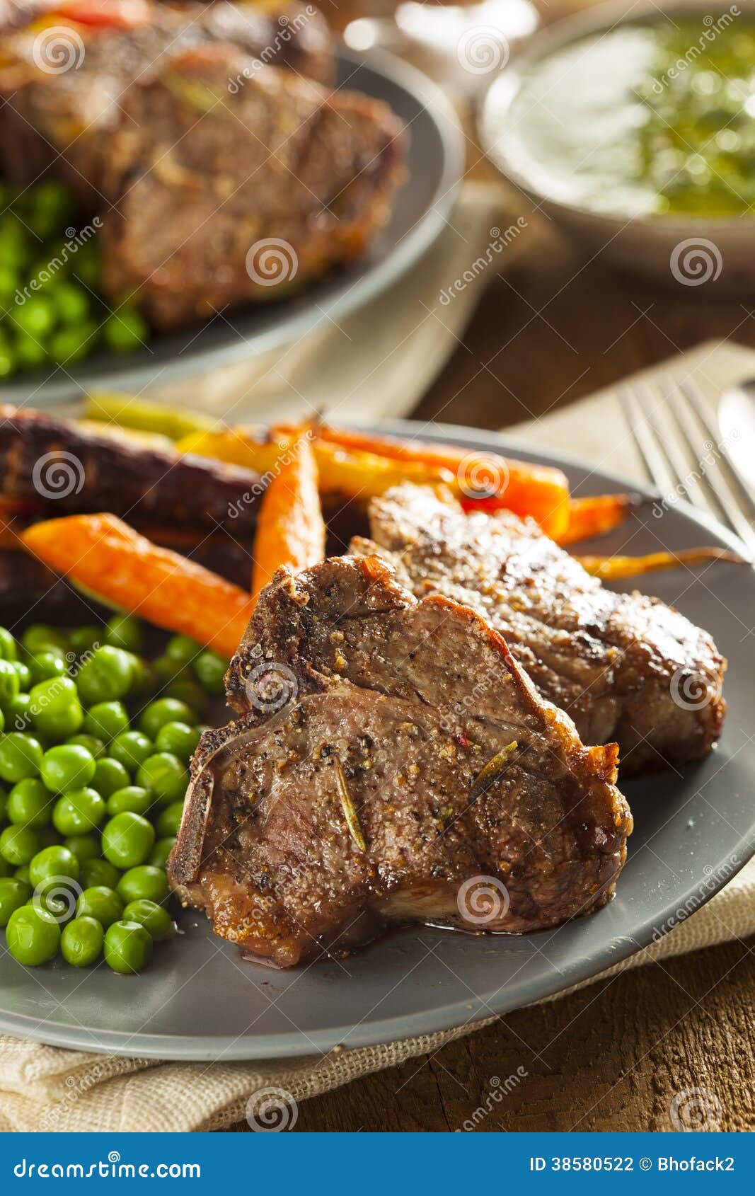 Homemade Cooked Lamb Chops stock photo. Image of rack - 38580522