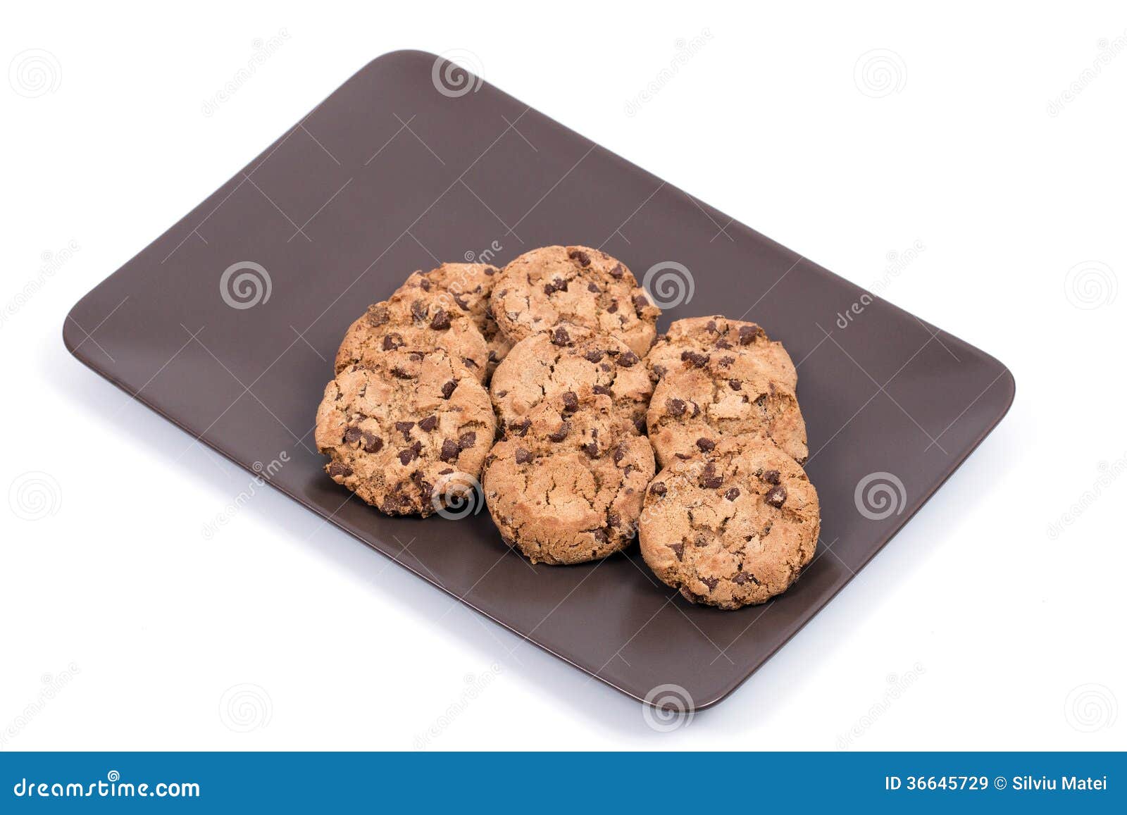 Homemade Cookies on a Brown Ceramic Platter Stock Image - Image of diet ...