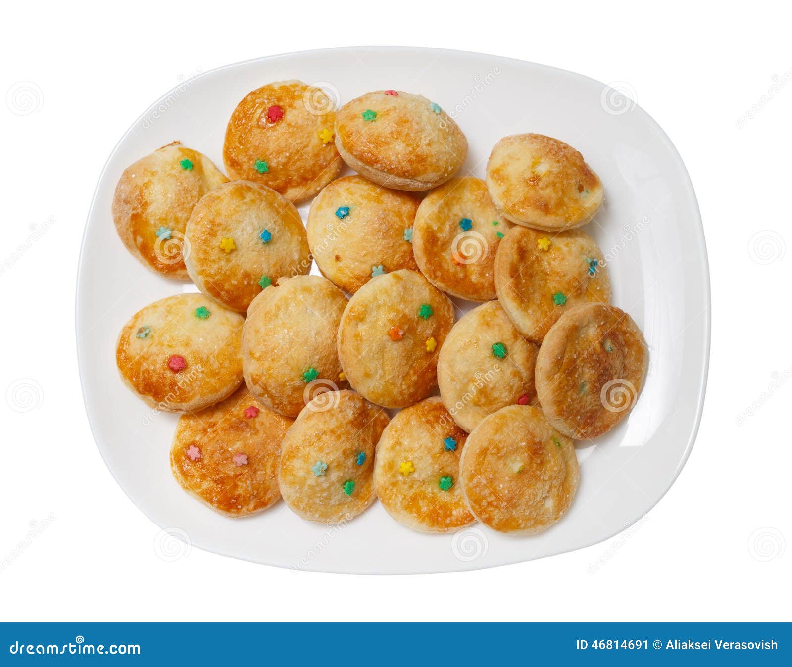 Homemade Cookies on a White Rectangular Plate. Stock Image - Image of ...