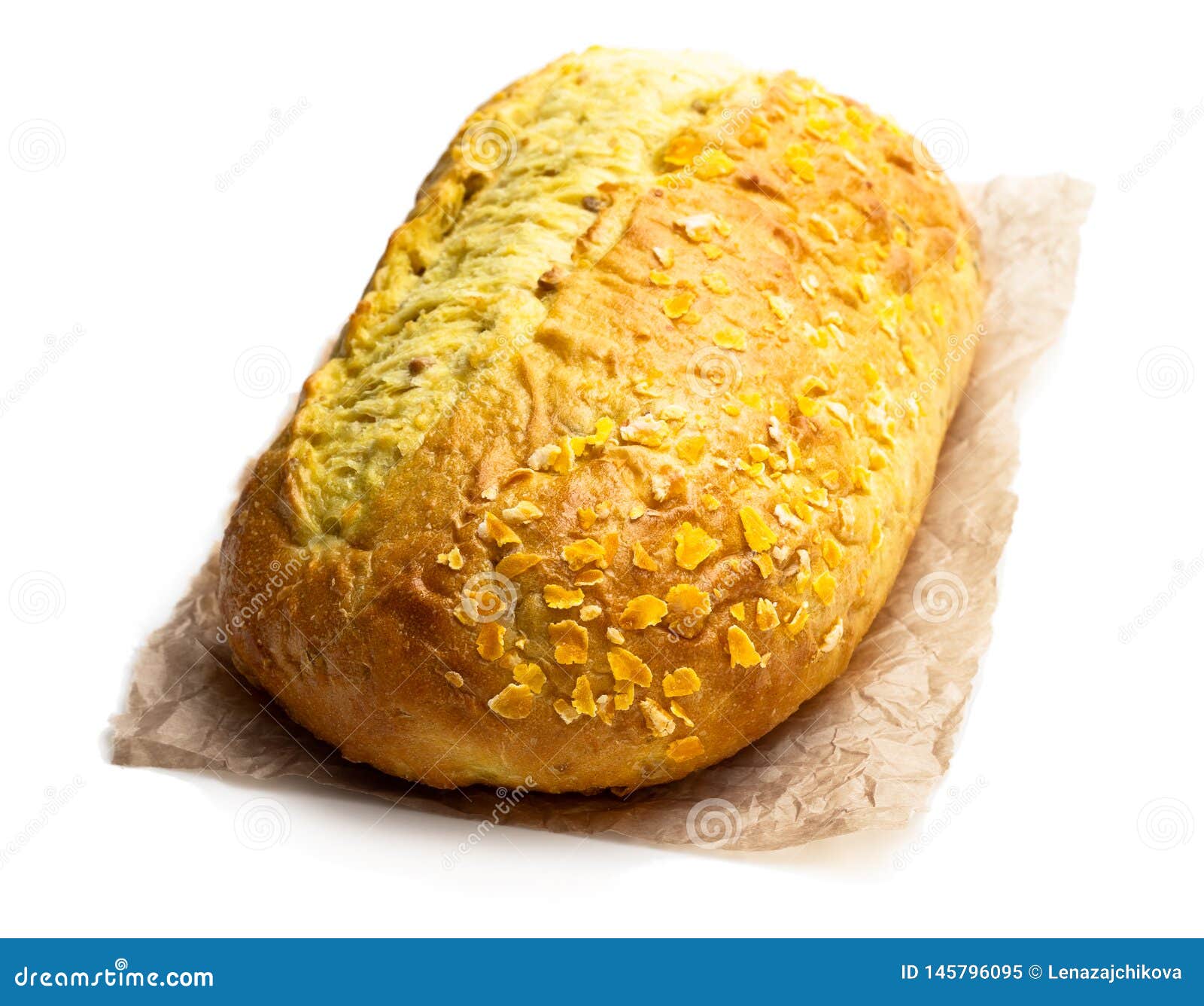 Homemade Corn Loaf Isolated on White Stock Image - Image of meal, fresh ...