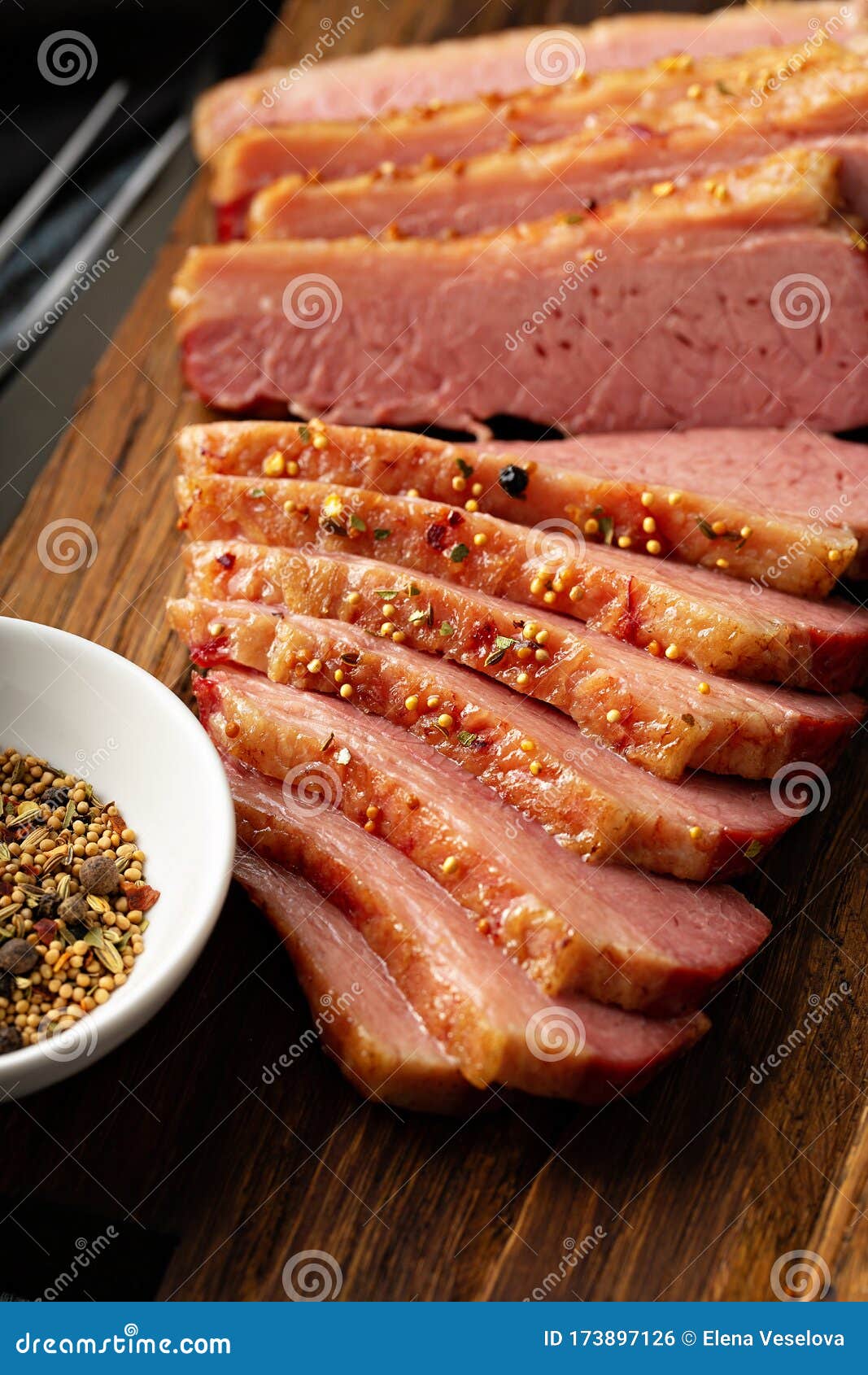 Homemade Corned Beef Sliced Stock Photo - Image of homemade, meat ...