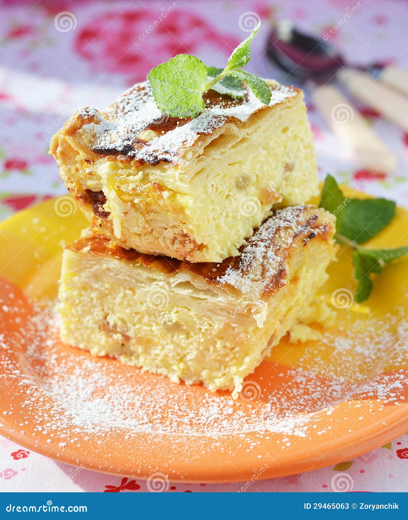 Homemade Cottage Cheese Pudding Stock Image - Image of portion, cooking ...