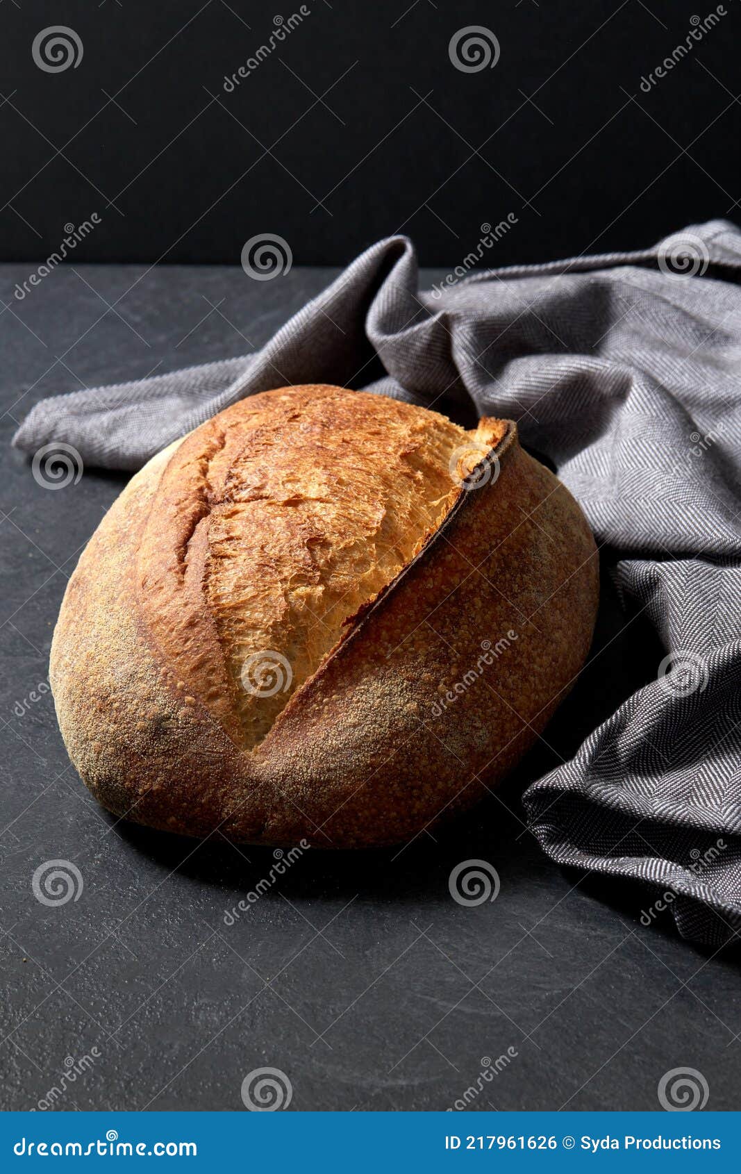 Homemade Craft Bread On Stand On Table Stock Photography ...