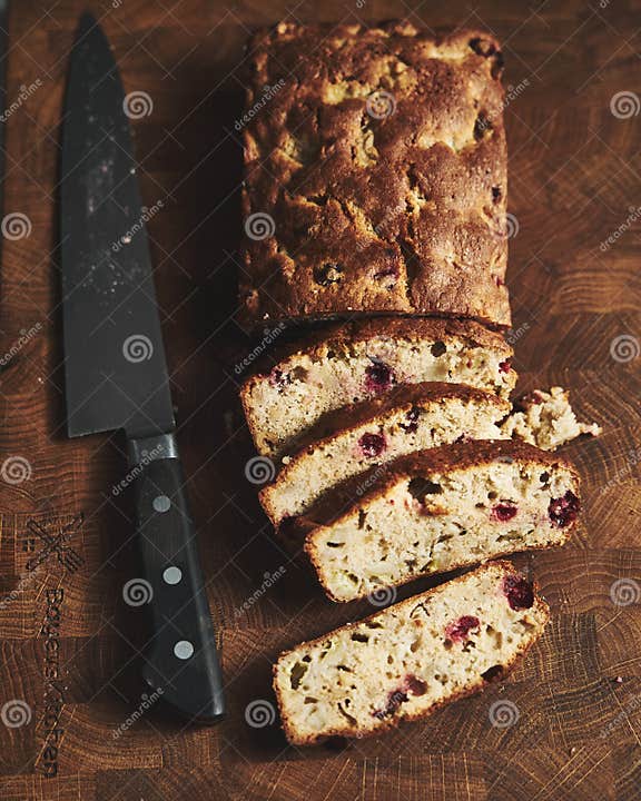 Homemade Cranberry Banana Bread Made With Ripe Bananas And Fresh