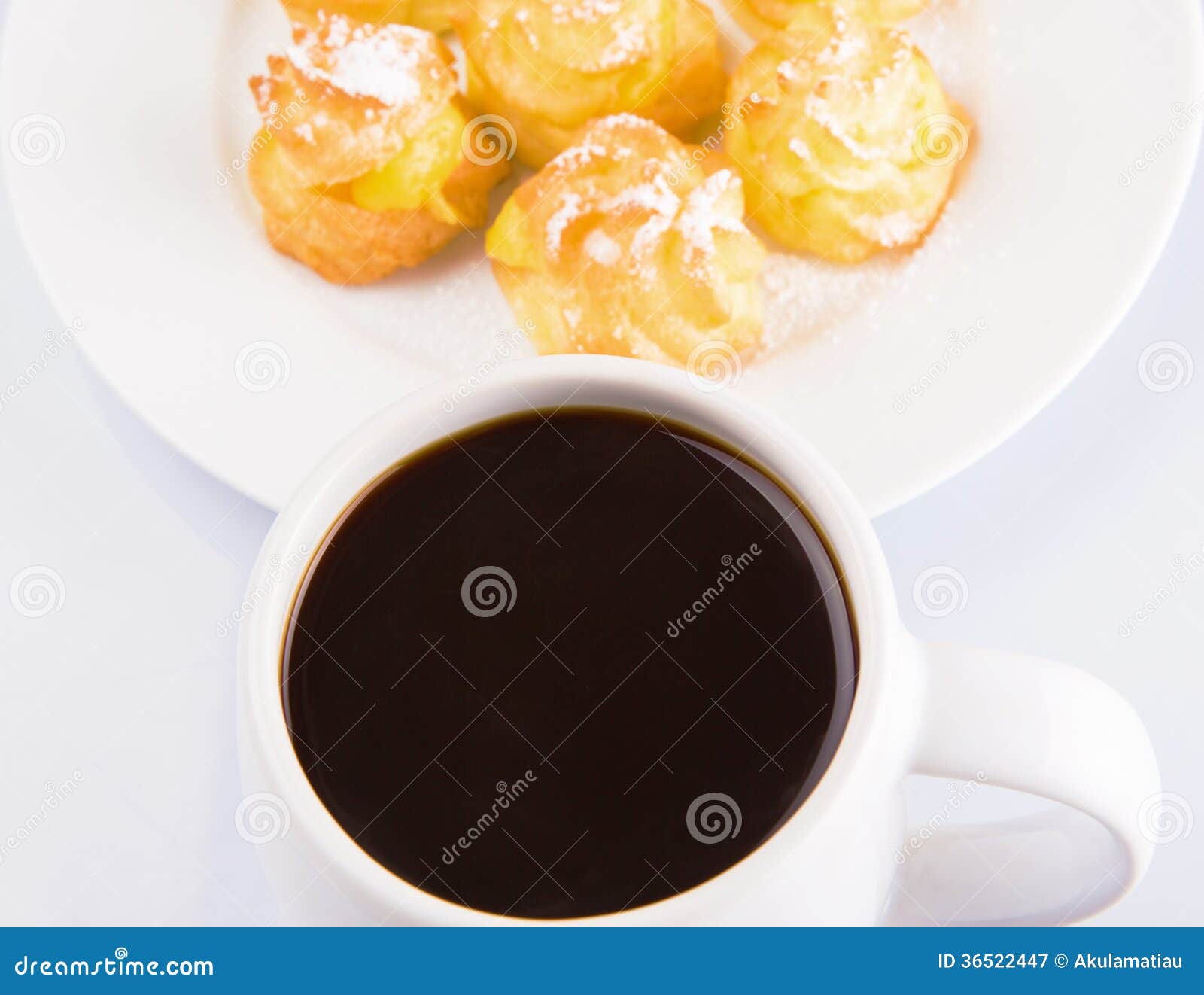 Homemade Cream Puff and Coffee III Stock Image - Image of fancy ...