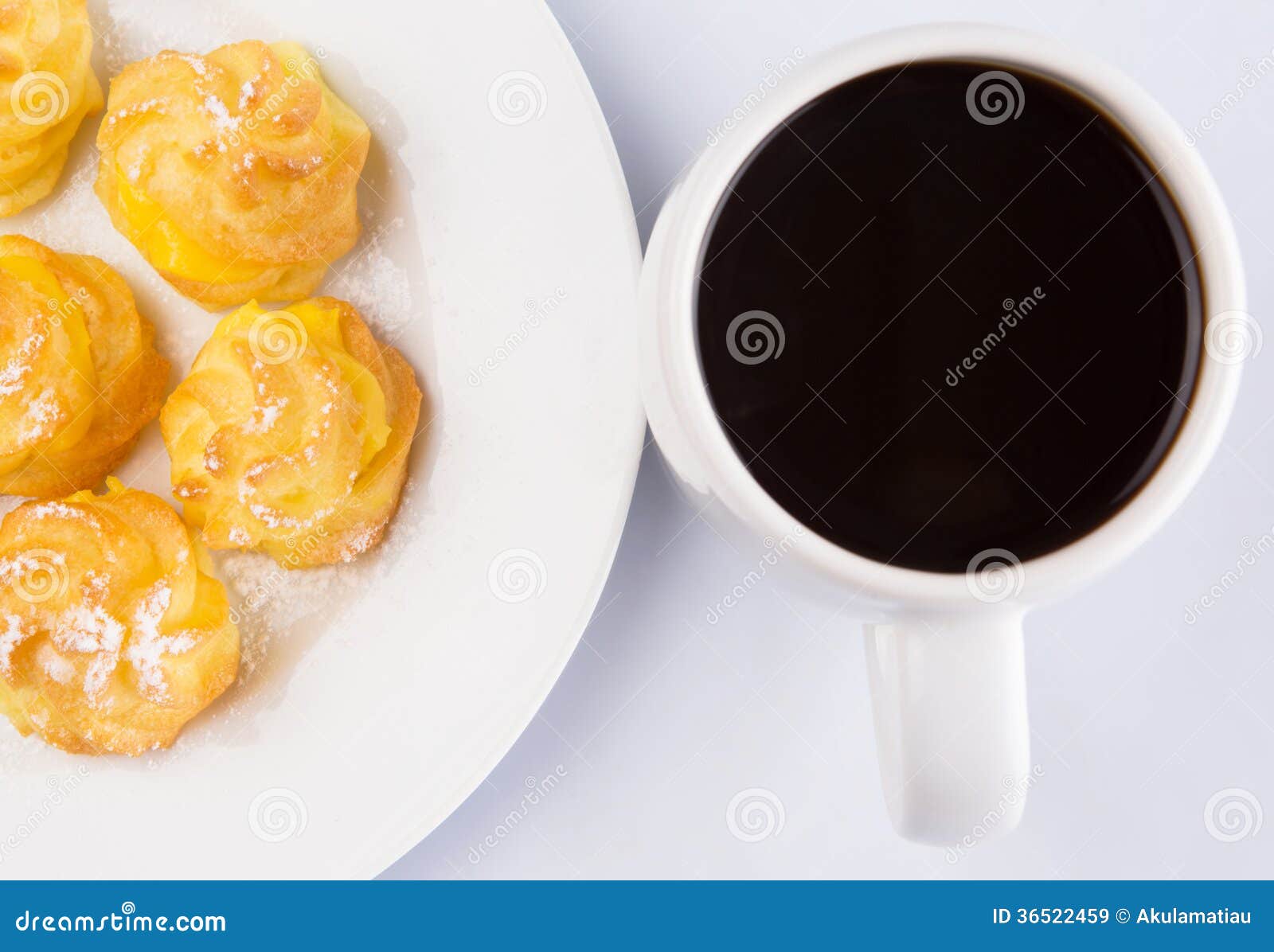 Homemade Cream Puff and Coffee IV Stock Image - Image of desserts ...
