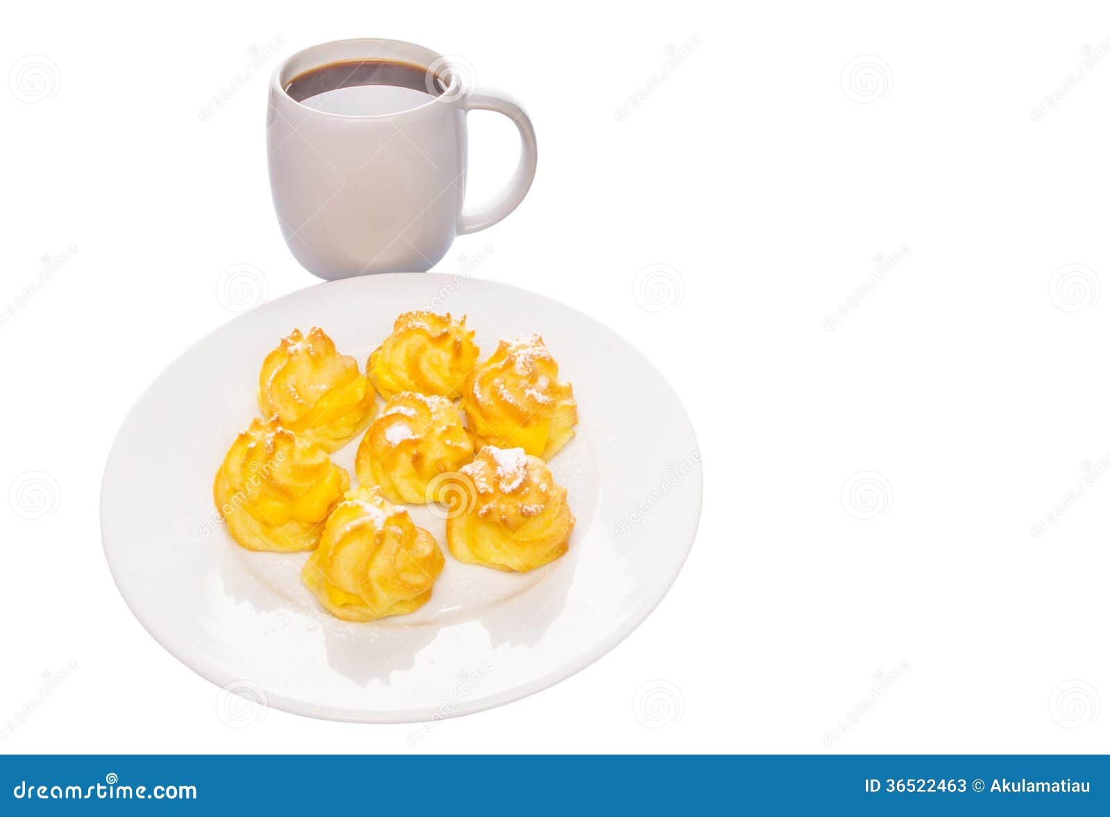 Homemade Cream Puff and Coffee V Stock Image - Image of dessert, baked ...