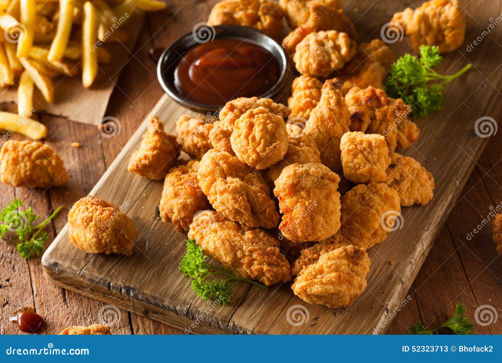 Homemade Crispy Popcorn Chicken Stock Image - Image of american, crispy ...
