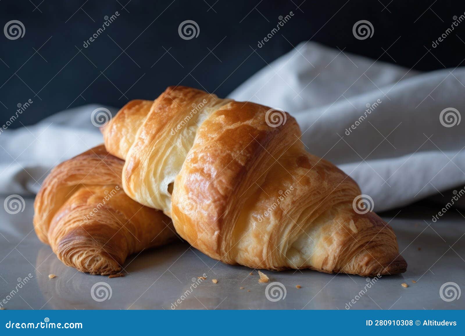 Homemade Croissants with Delicate Layers and Flaky Texture Stock ...