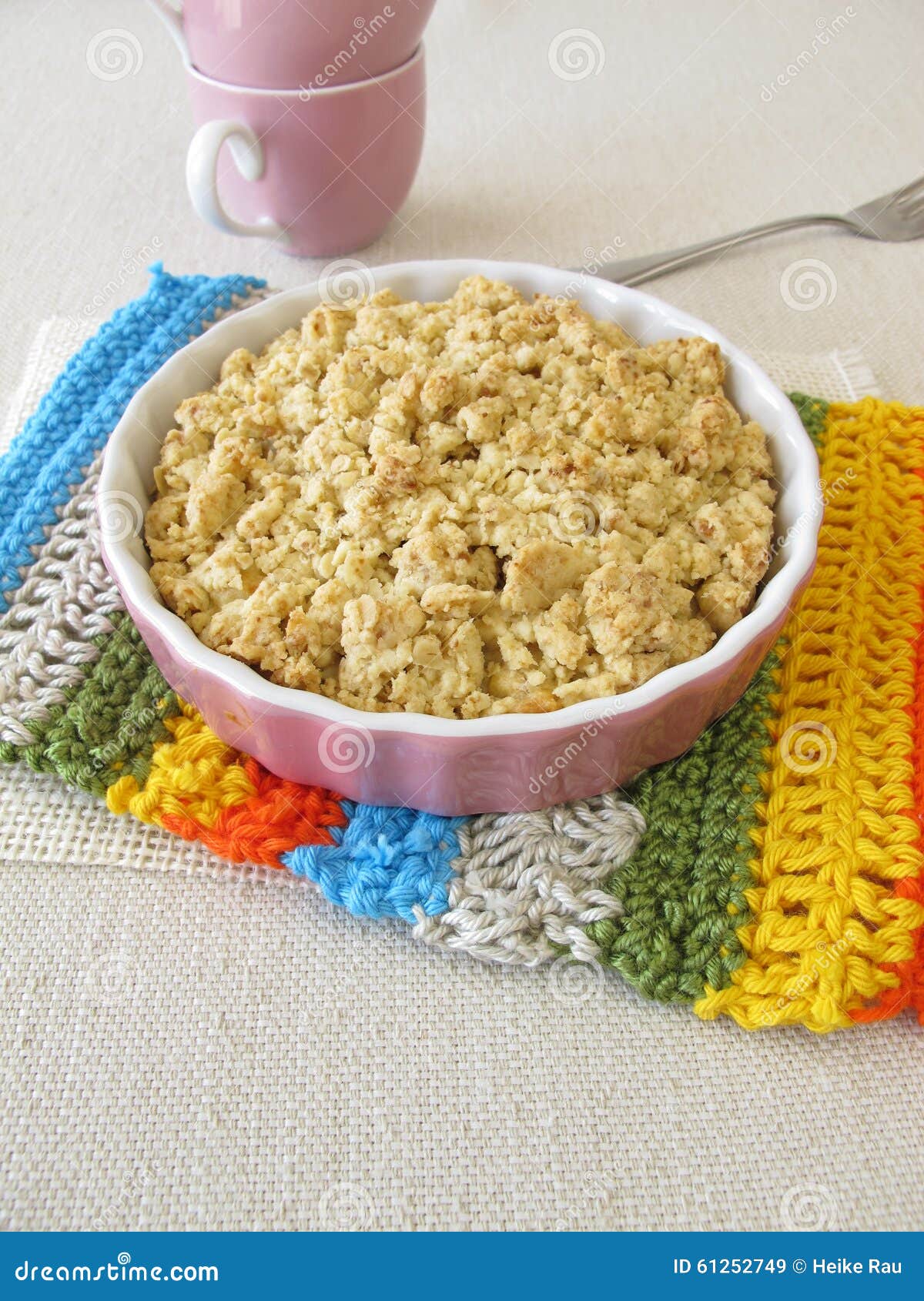 Homemade crumble cake stock image. Image of crumble, homemade - 61252749