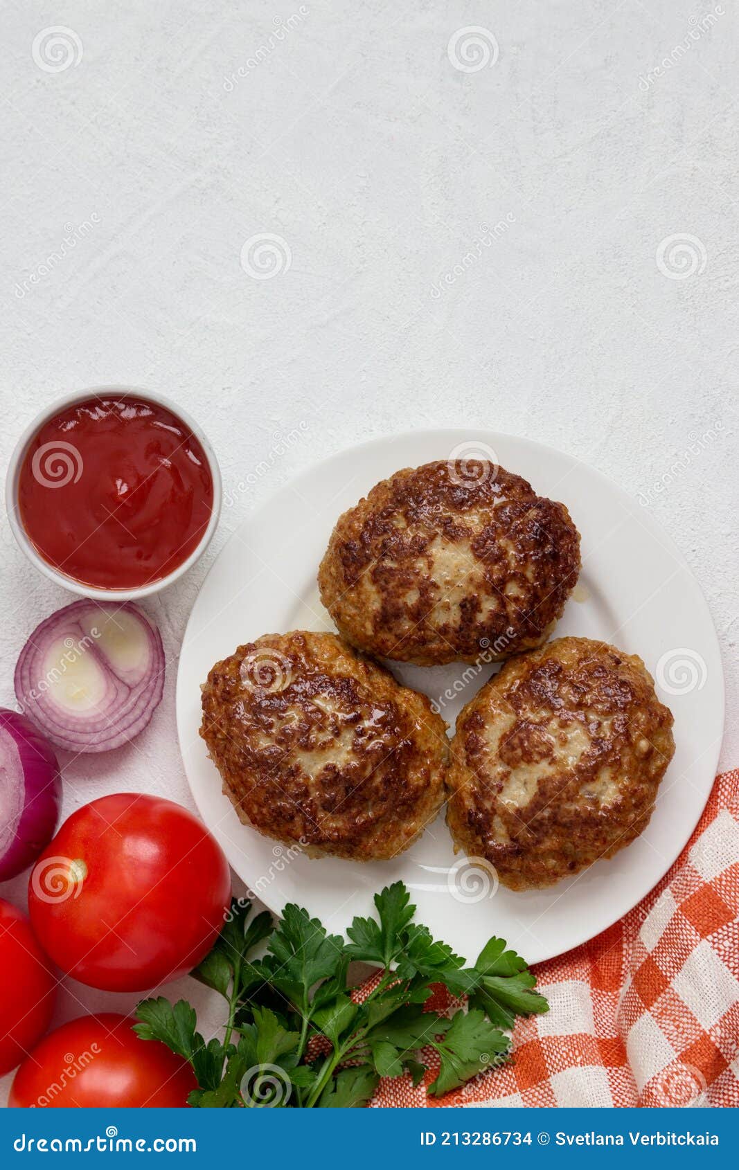 Homemade Cutlets with Sauce, on a White Background Stock Photo - Image ...