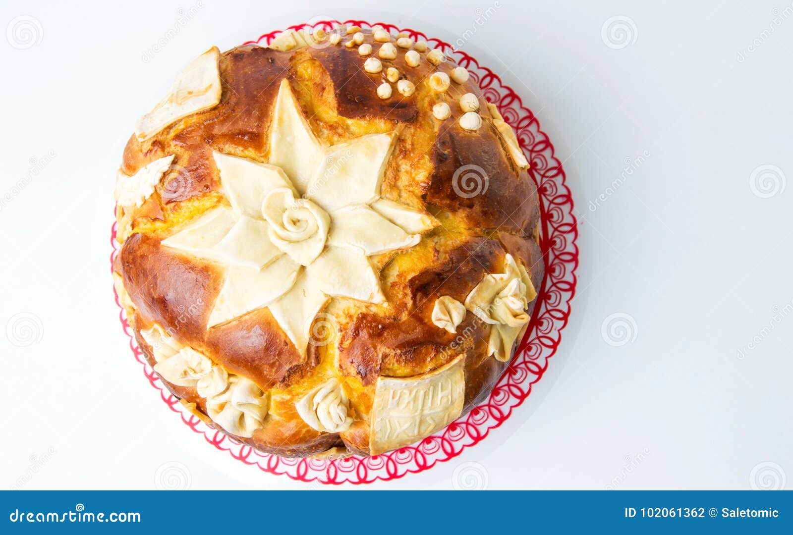 Homemade Decorated Serbian Slava Bread Stock Photo - Image of retro ...