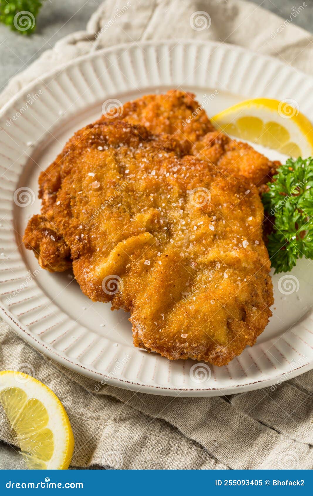 Homemade Deep Fried German Pork Schnitzel Stock Image - Image of ...