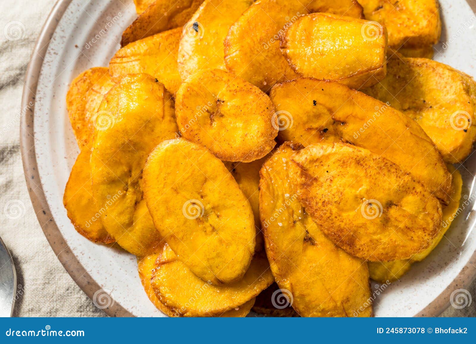 Homemade Deep Fried Plantains Stock Photo - Image of sliced, salty ...