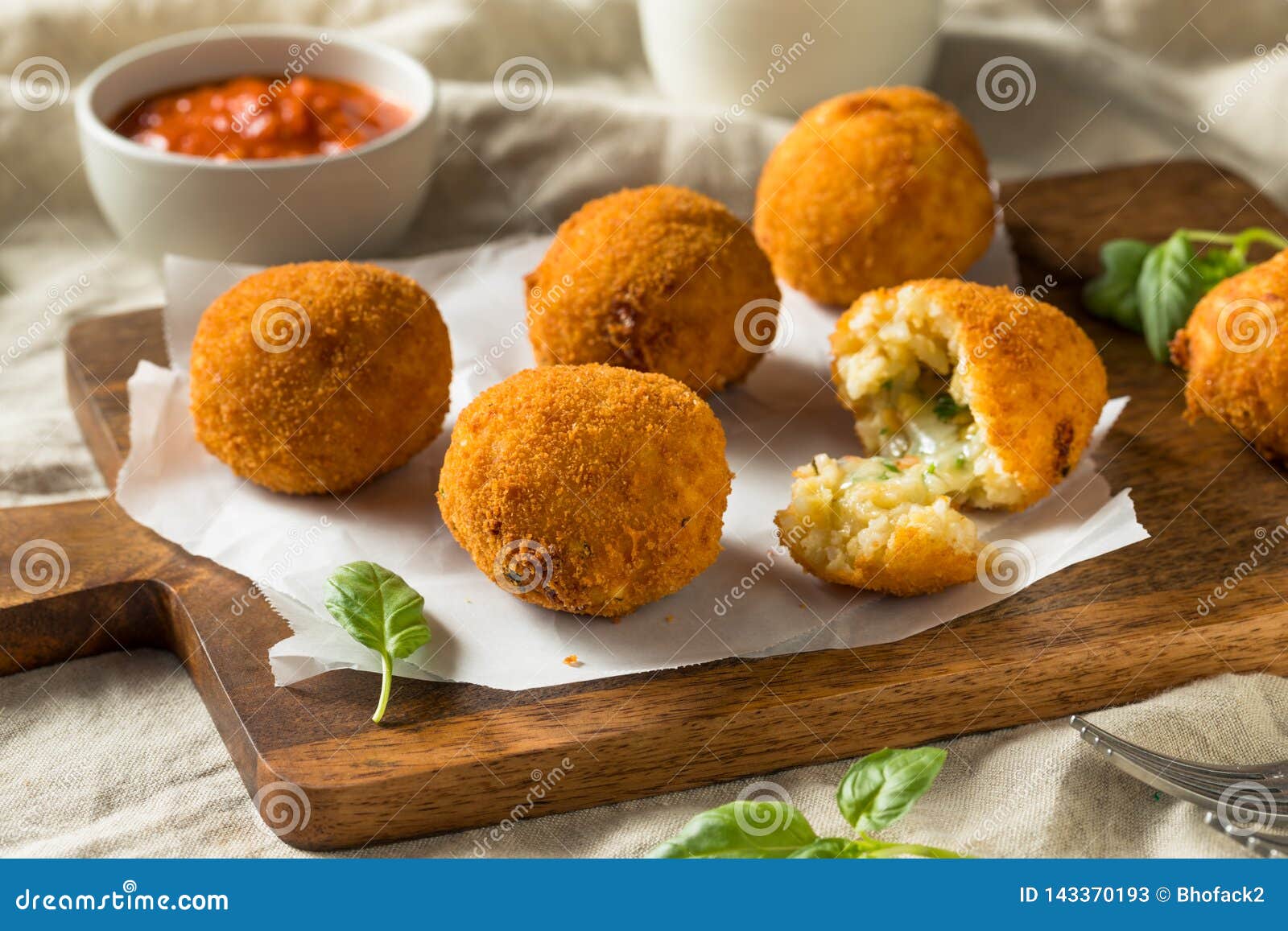 Homemade Deep Fried Risotto Arancini Stock Image - Image of dinner ...