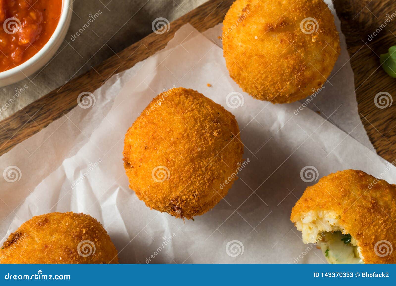 Homemade Deep Fried Risotto Arancini Stock Image - Image of arancina ...