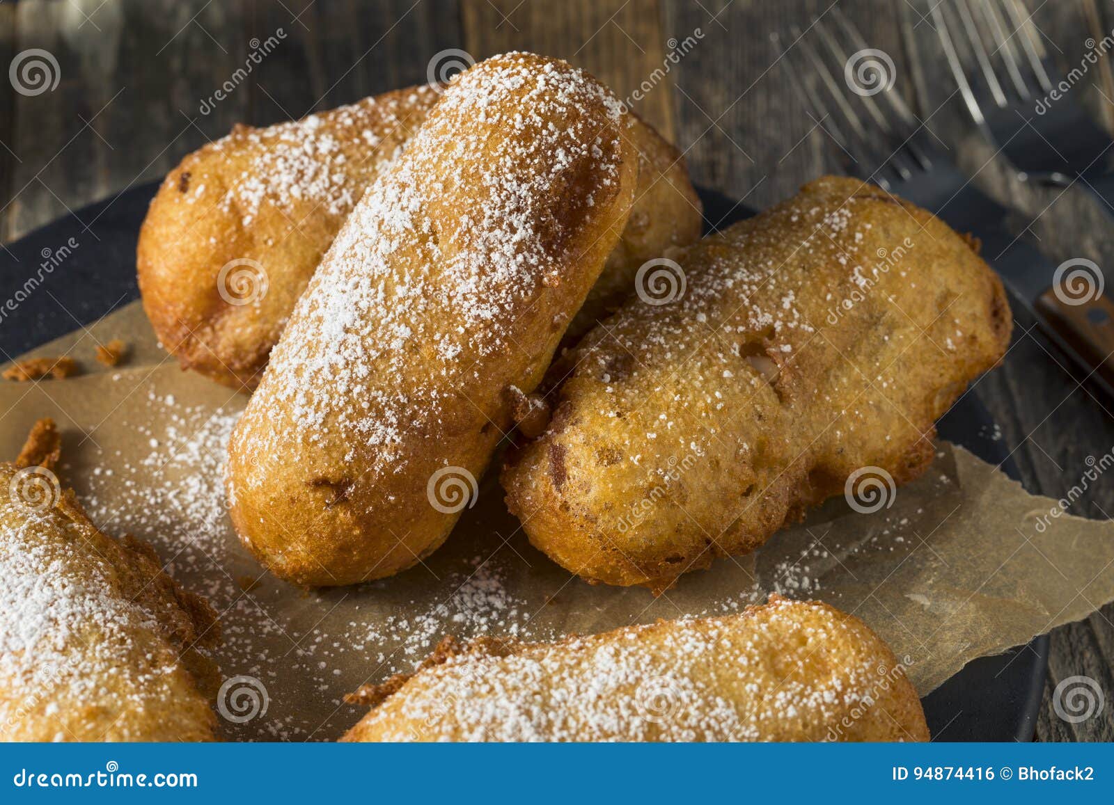 Homemade Deep Fried Yellow Sponge Snack Cakes Stock Photo - Image of ...