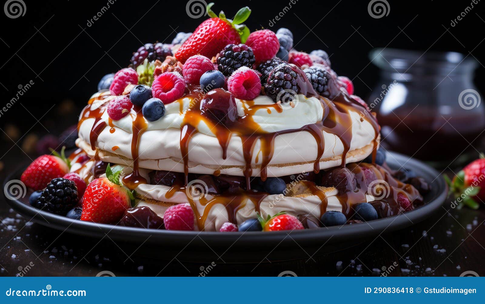 Homemade Dessert Sweet Pie Stack with Fresh Berry Indulgence Generated ...