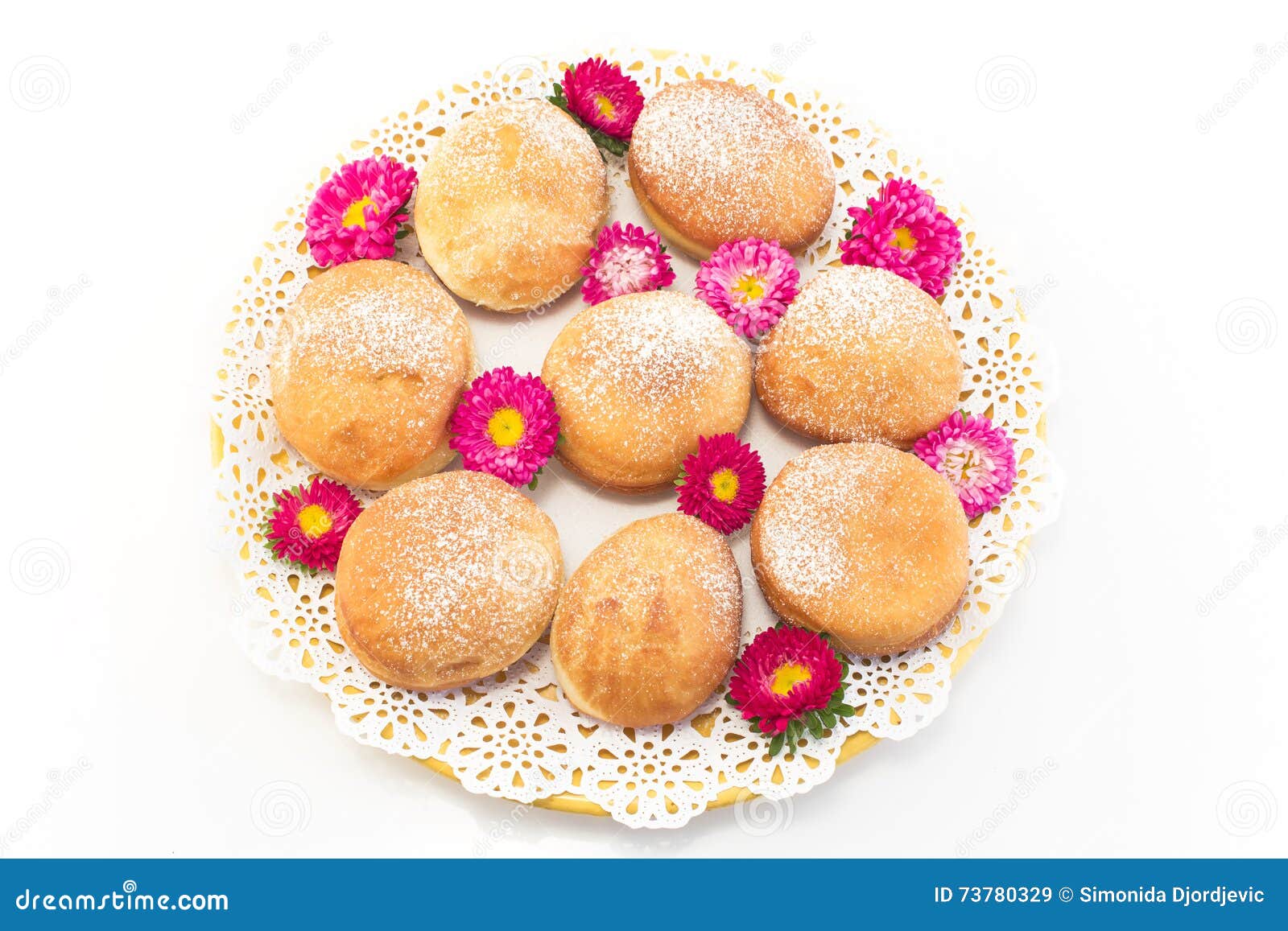 Homemade Donuts Decorated with Flowers Stock Image - Image of ...