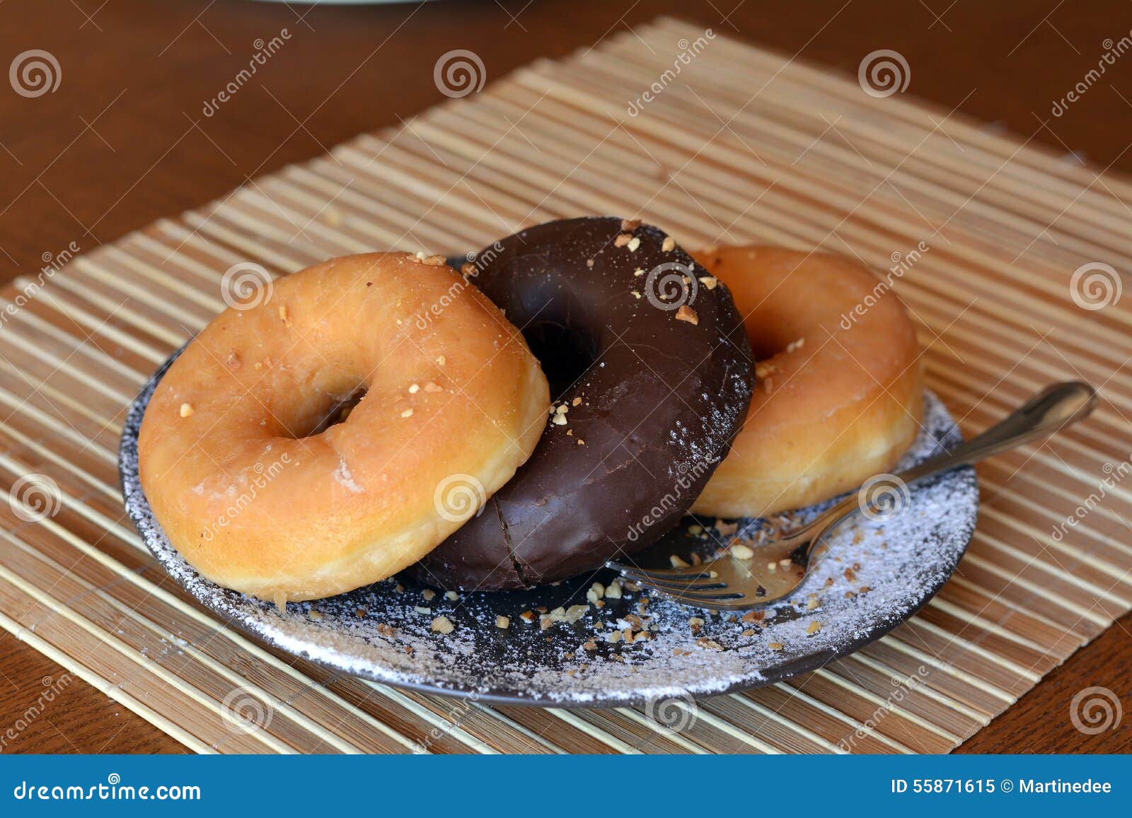 Homemade Donuts on a Plate on a Table Stock Image - Image of meal ...