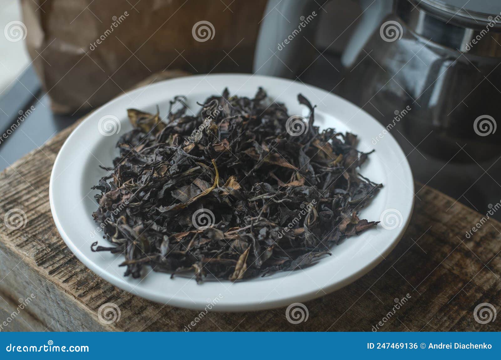Homemade dry fermented tea stock photo. Image of design - 247469136