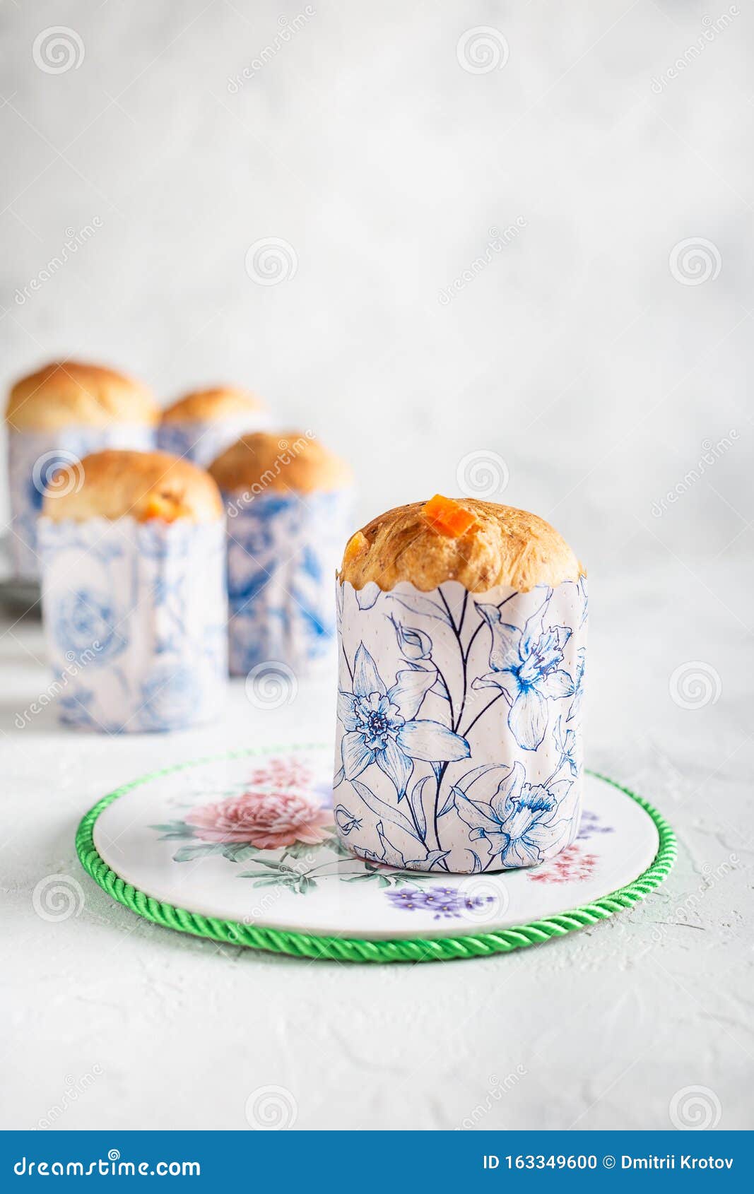Homemade Easter Cakes in Paper Wrapper. Stock Photo - Image of dessert ...