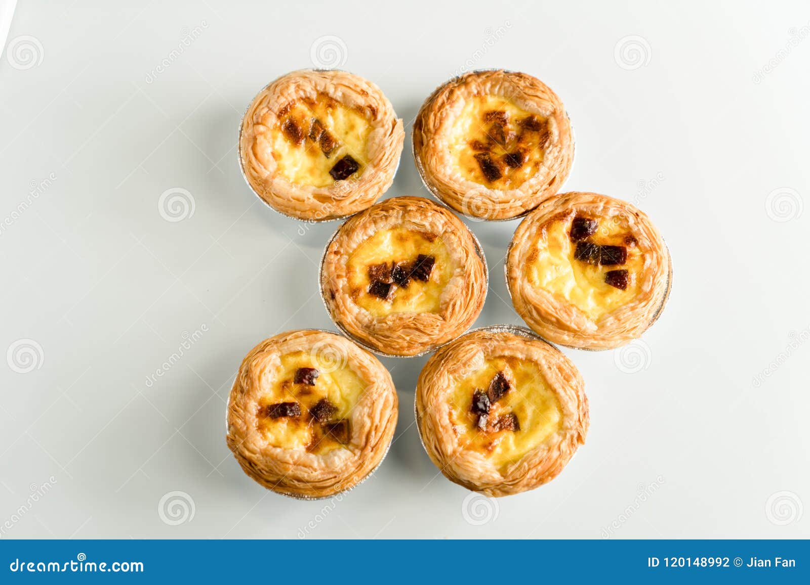 Egg Tart with White Background Stock Photo - Image of creamy, dessert ...