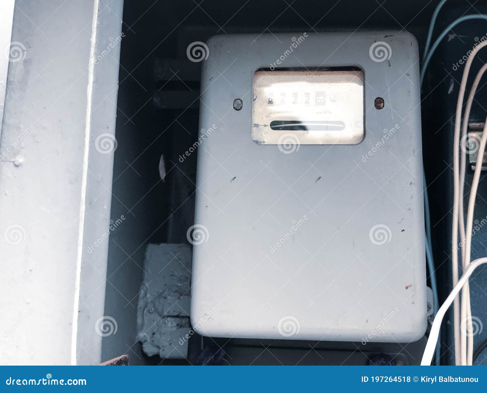 Homemade Electrical Panel. Gray Meter with Energy Consumption Indicator ...