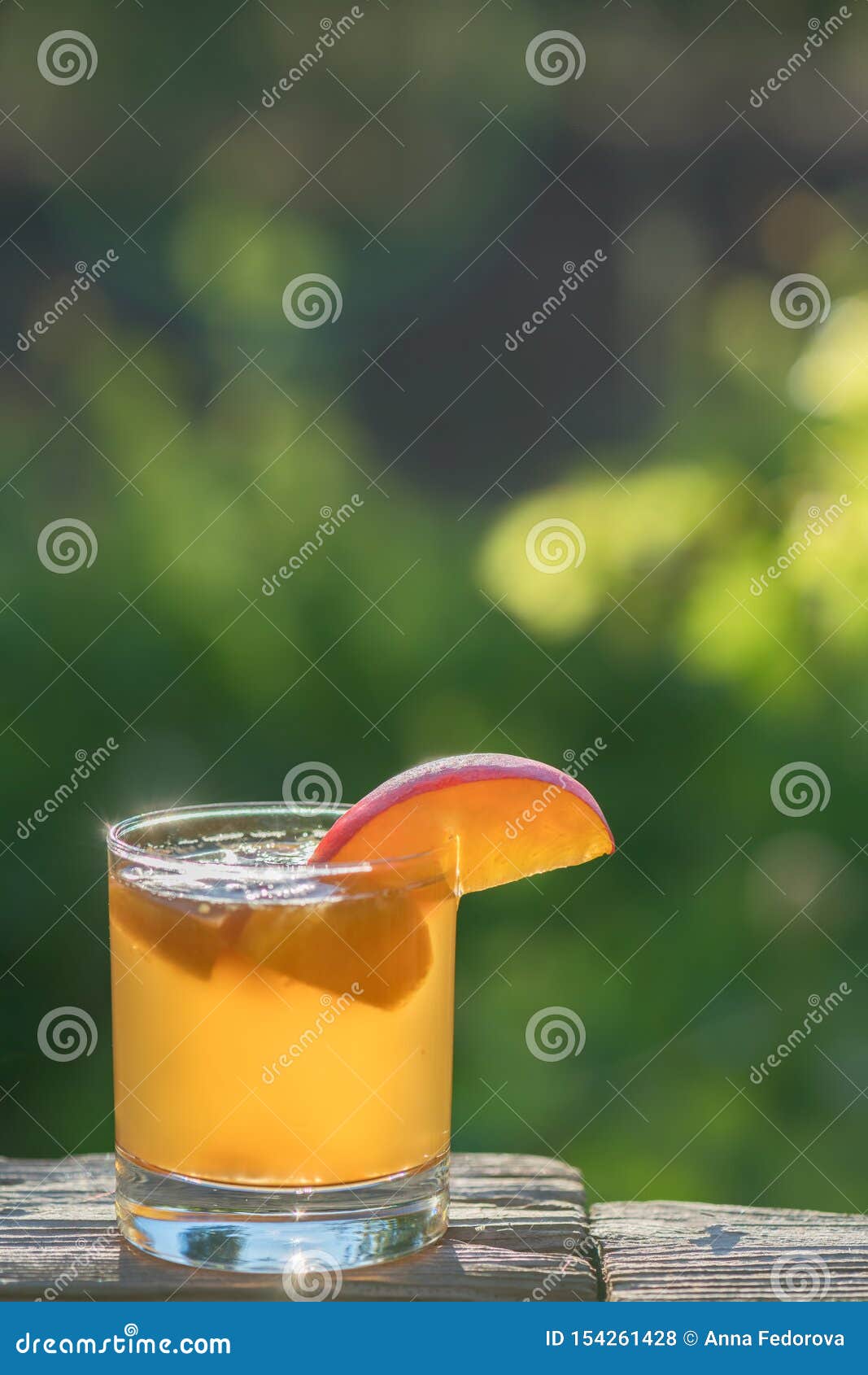 Homemade Fermented Raw Kombucha Tea Ready To Drink With Peach Summer