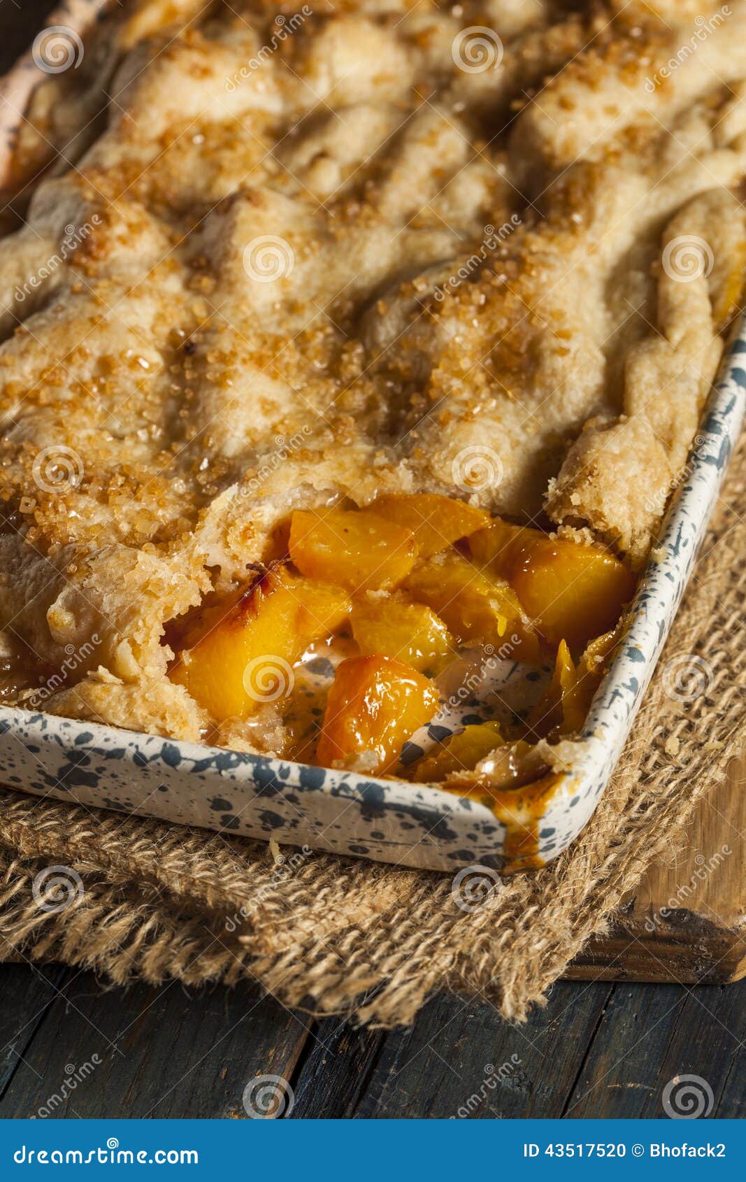 Homemade Flakey Peach Cobbler Stock Photo - Image of healthy, peach ...