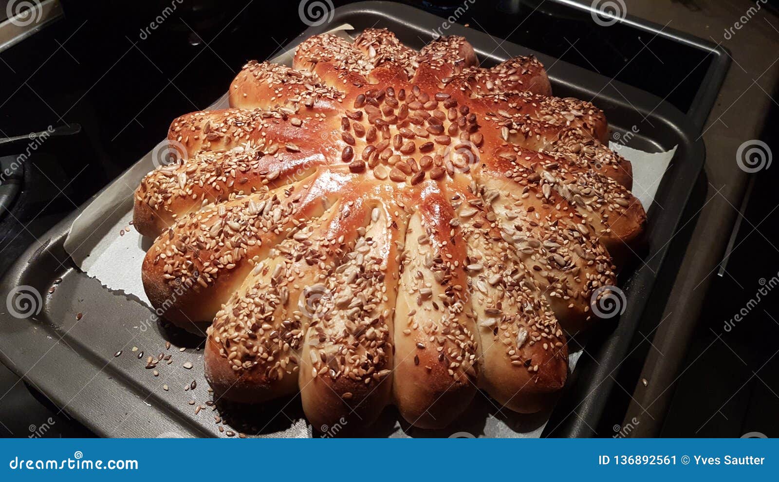 Homemade Flower Bread stock image. Image of tasty, grain - 136892561