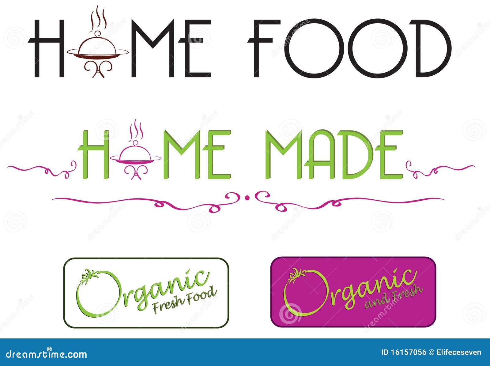 Homemade Food Badges. Kitchen Cooking Symbols Vector Illustrations ...