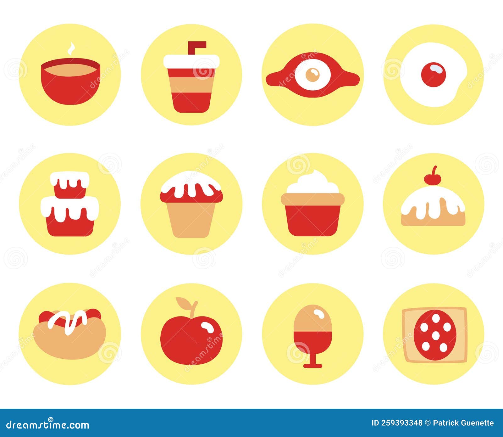 Homemade food, icon stock vector. Illustration of icons - 259393348