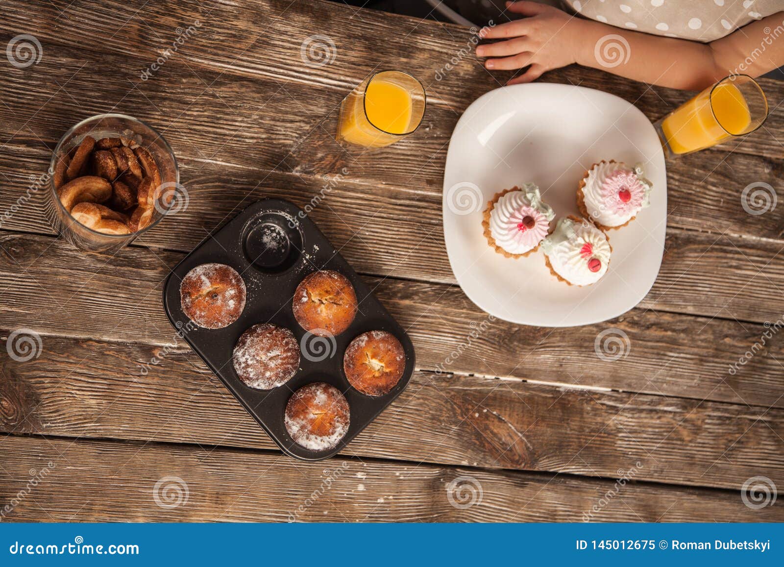 Homemade Food. Top View of Homemade Bakery, Cakes Stock Image - Image ...