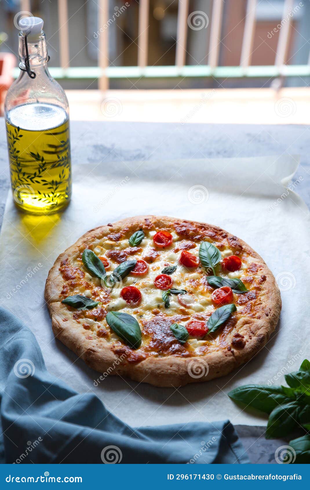 Pizza Presented Next To the Window. Stock Photo - Image of cheeses ...