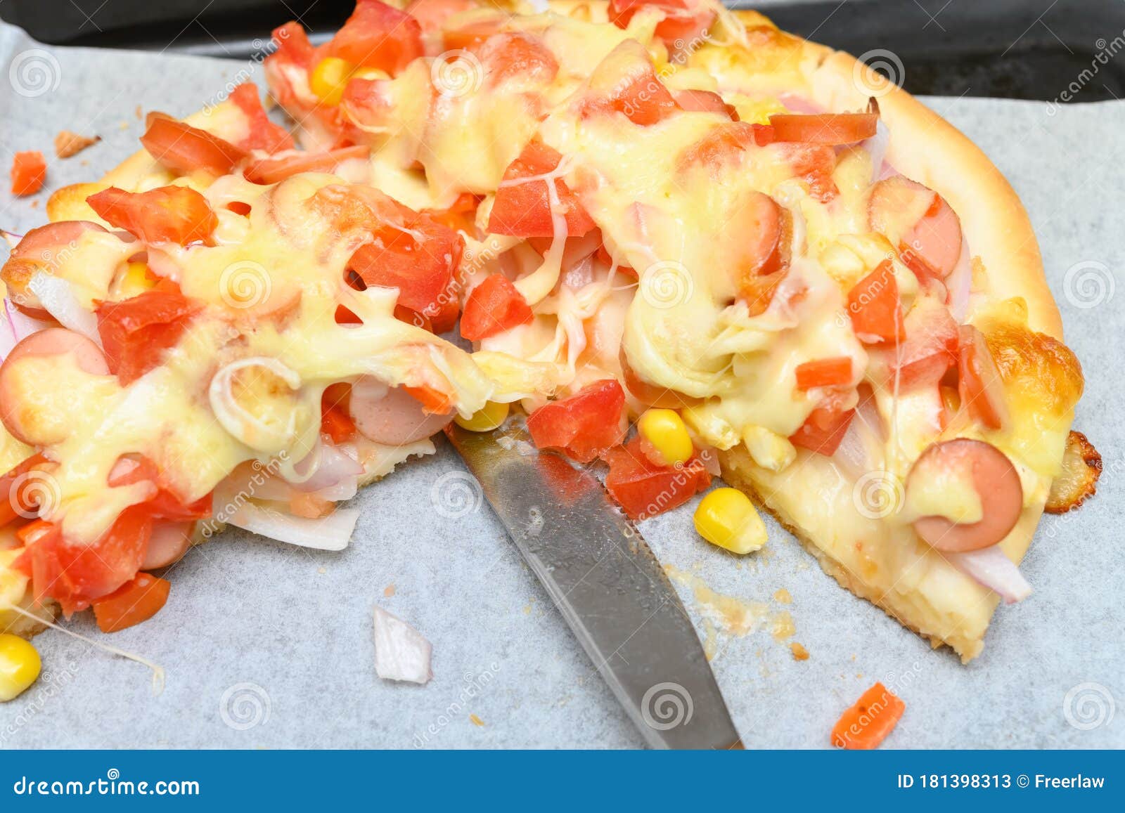 A Homemade Fresh Cooked Pizza Close Up Stock Image - Image of healthy ...