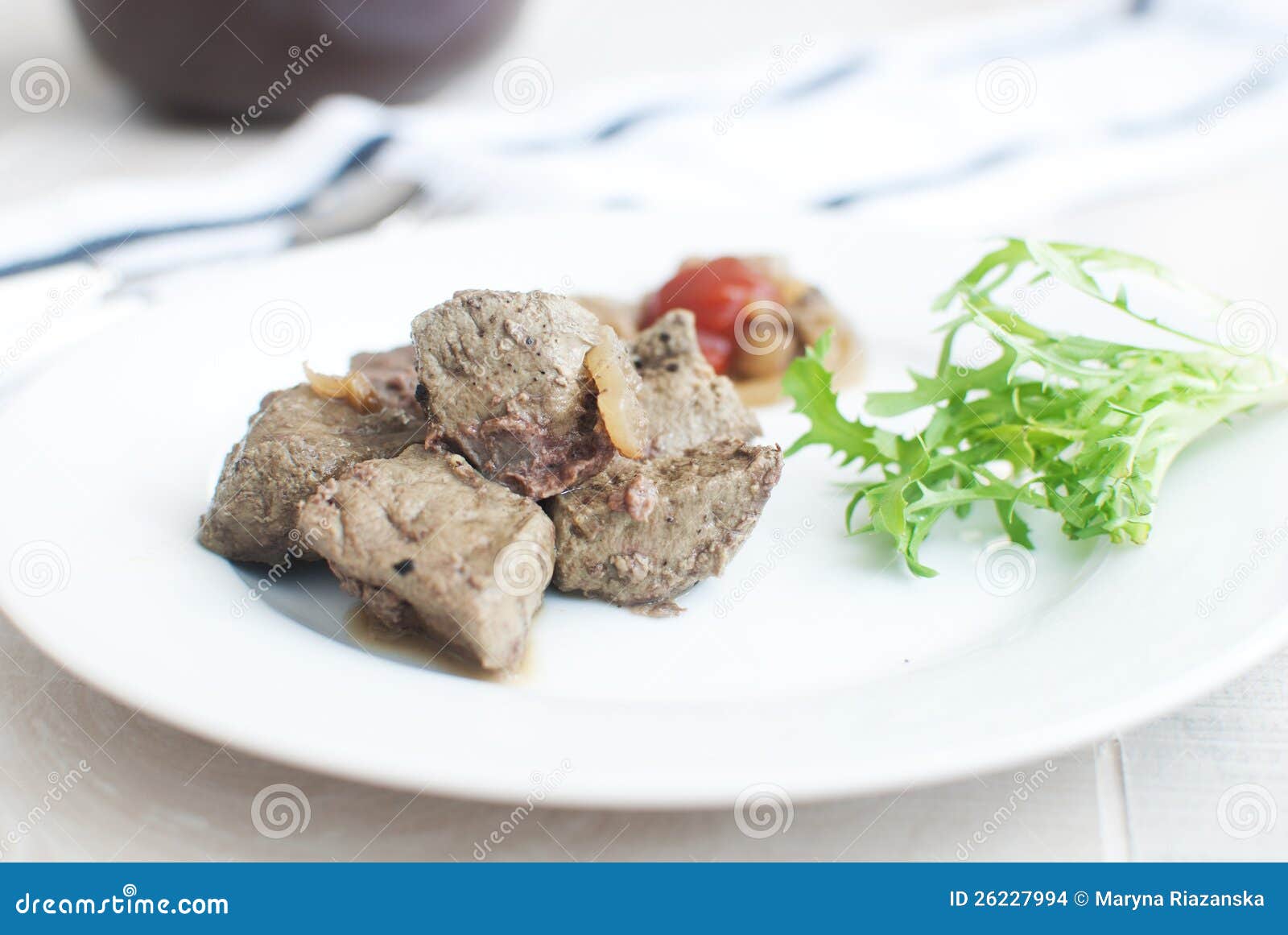 Homemade Fried Liver Pieces Stock Photo - Image of green, dinner: 26227994