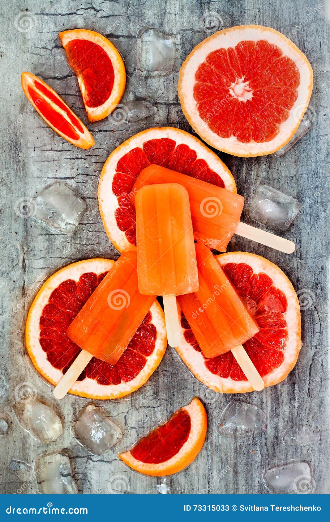 Homemade Frozen Grapefruit Natural Juice Popsicles. Stock Image - Image ...