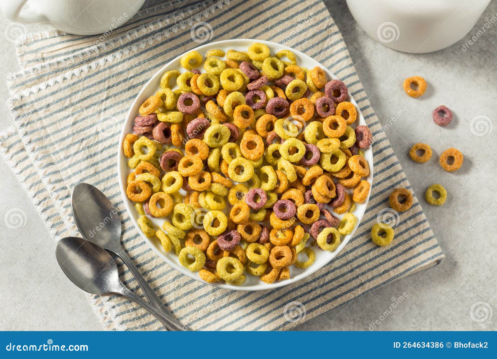 Homemade Fruity Fruit Loop Cereal Stock Photo - Image of grain ...